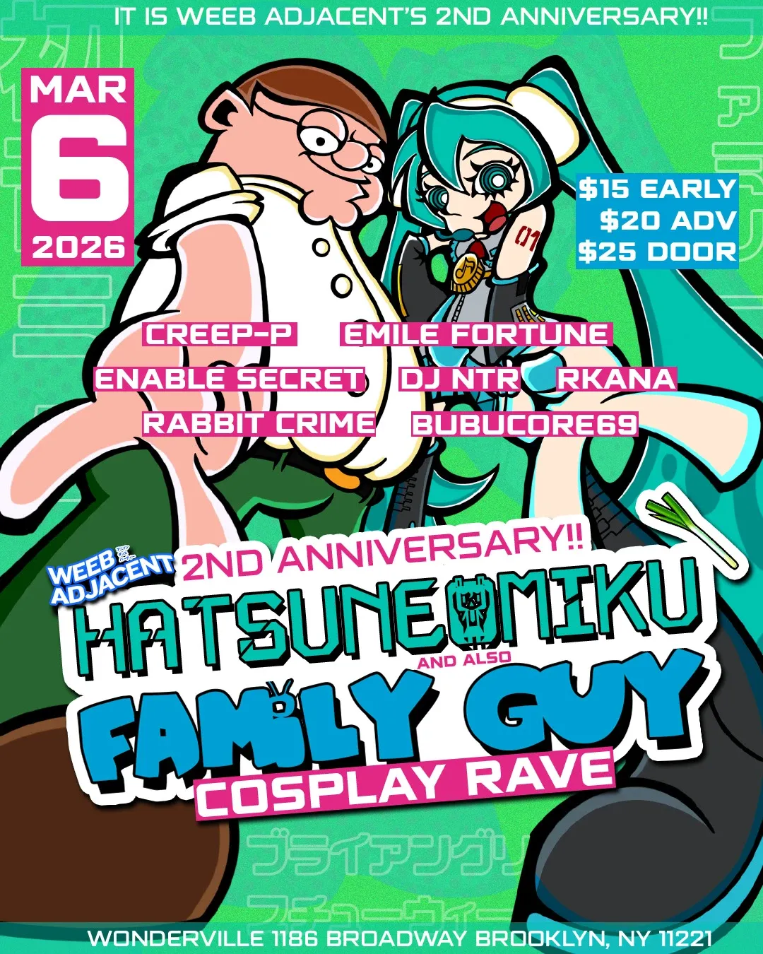 Pools - Fri, Mar 6 - 「A HATSUNE MIKU BUT ALSO FAMILY GUY COSPLAY RAVE ...